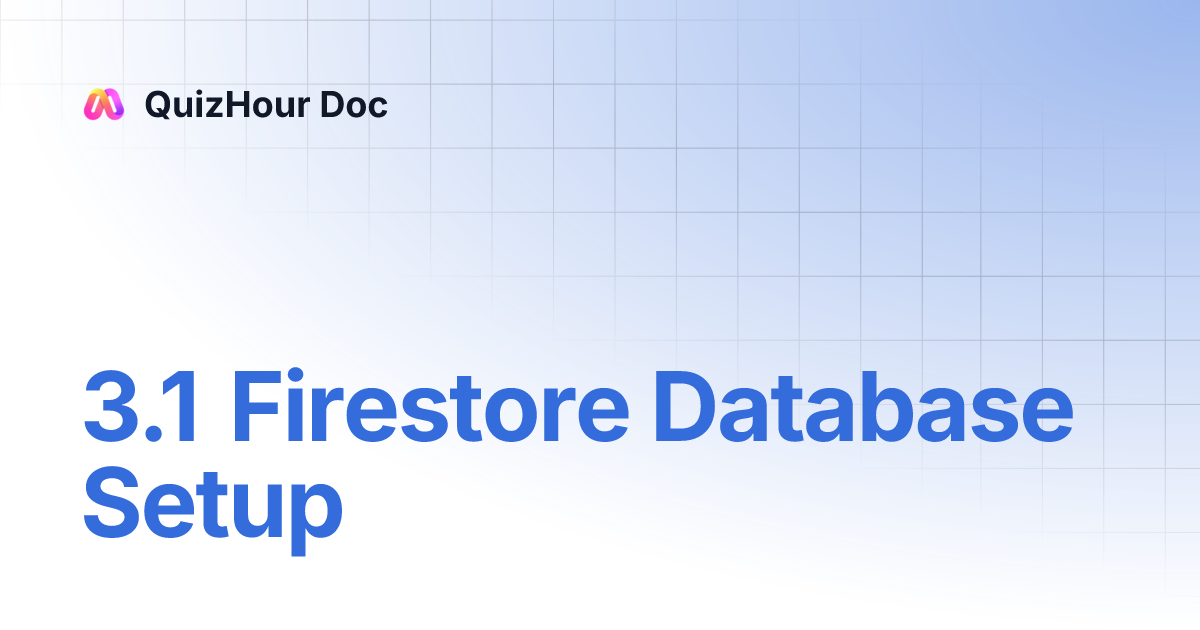 3.1 Firestore Database Setup | QuizHour Doc